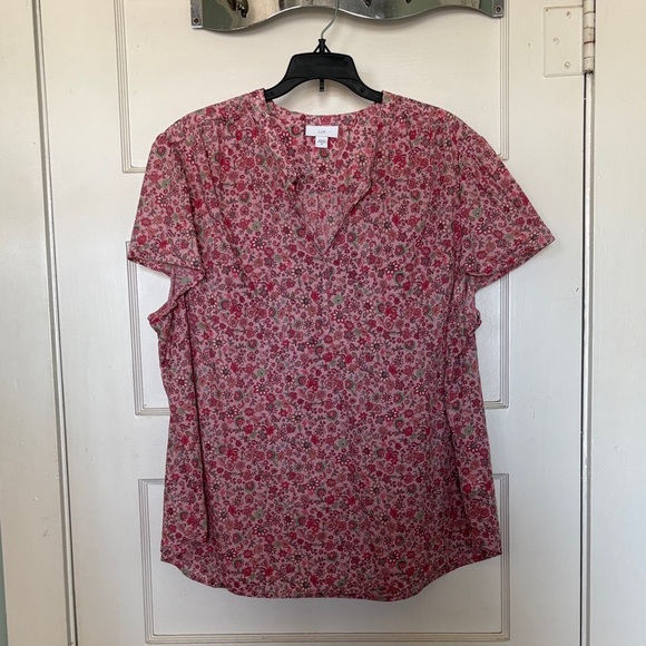 J. Jill | Tops | J Jill Pink Floral Blouse Size 2x | Poshmark